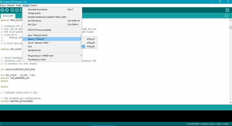 Arduino IDE ile Attiny85 Programlama - Elektrolog.com
